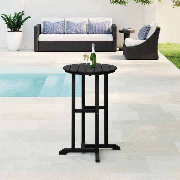 Lark Manor Asaiah Round Outdoor Bar Table & Reviews | Wayfair
