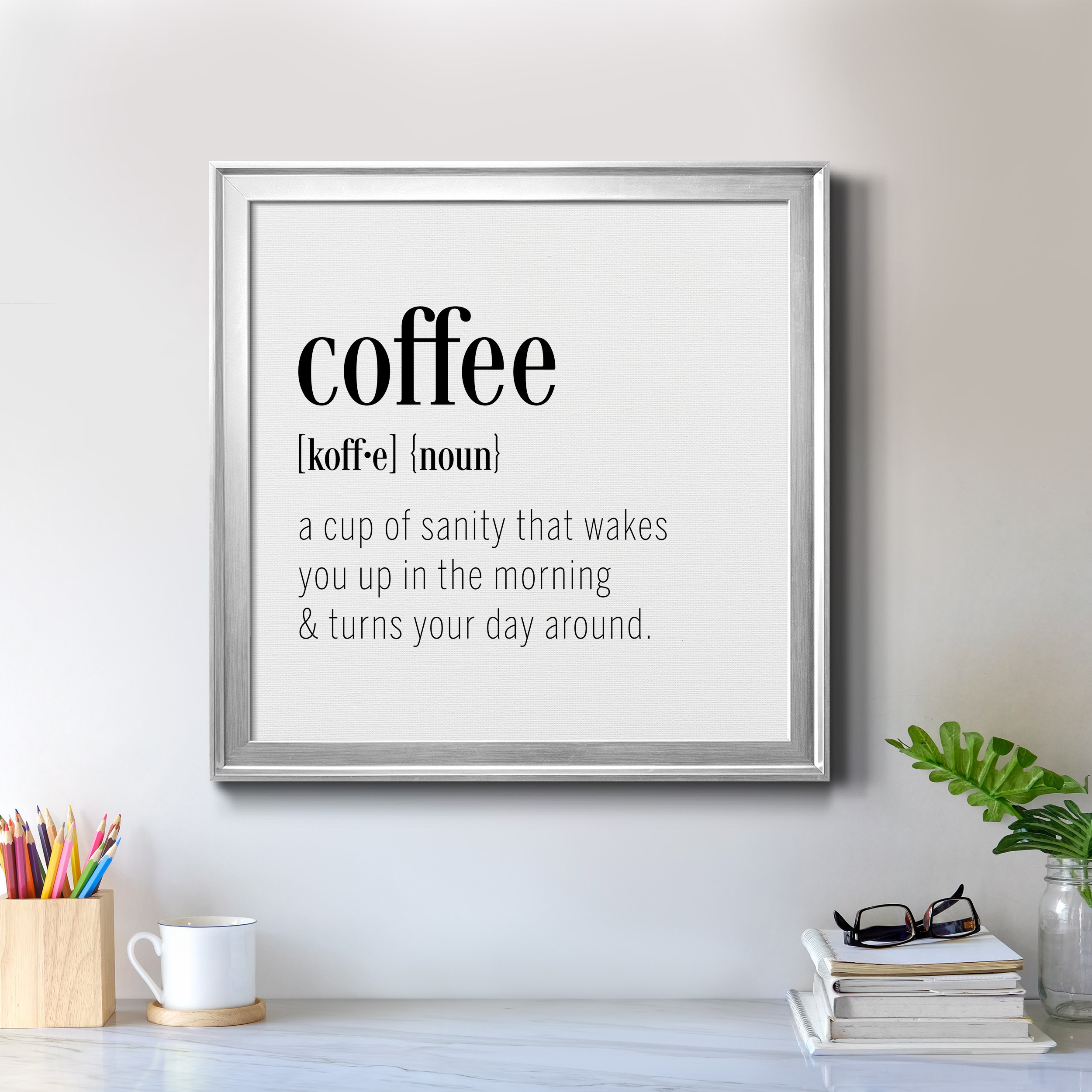 Trinx Coffee Definition - Picture Frame Textual Art on Canvas | Wayfair