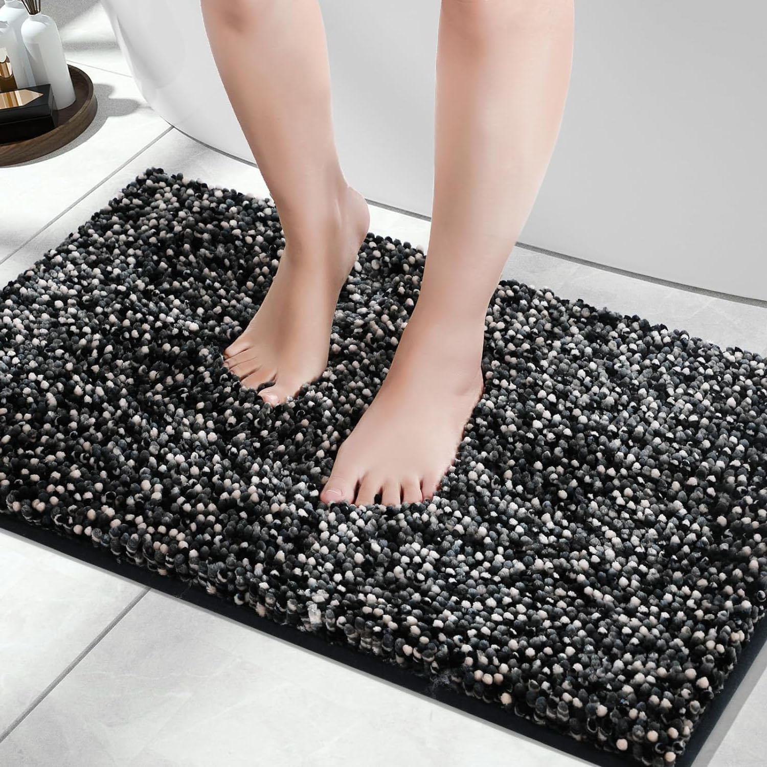 Hokku Designs Luxury Chenille Bathroom Rugs, Fluffy Shaggy Bath Mats ...