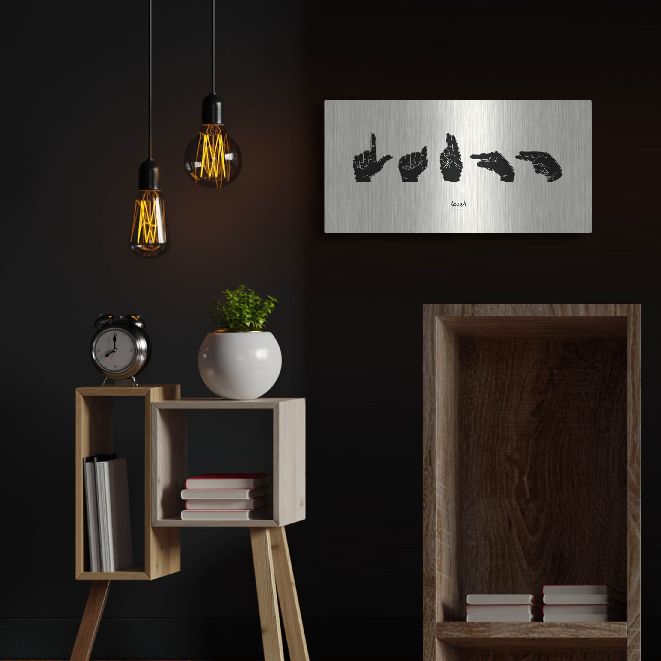 Latitude Run® 'Sign Language 3' by Emma Scarvey Metal Wall Art | Wayfair