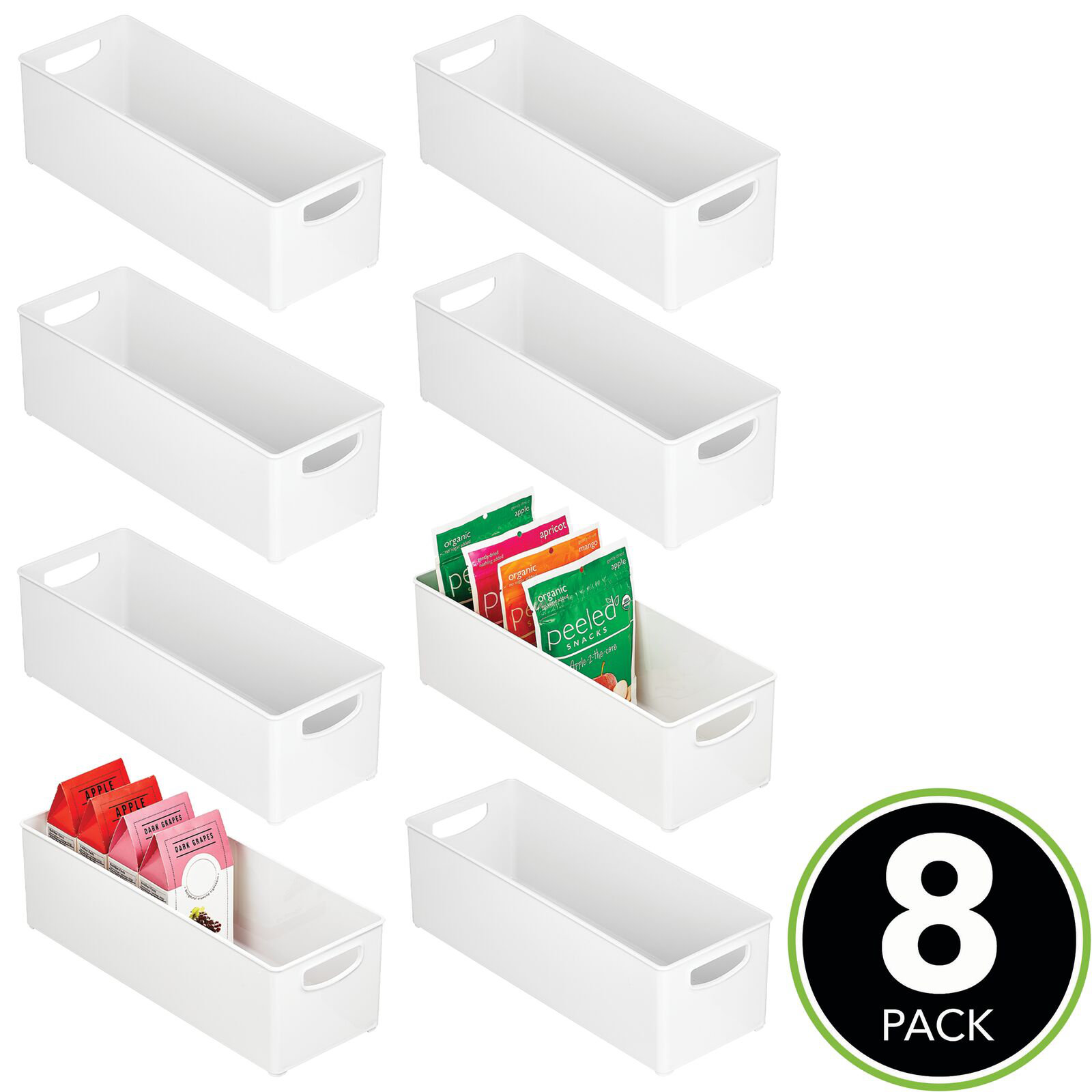 mDesign Plastic Stackable Kitchen Organizer Storage Bin - 8 Pack ...