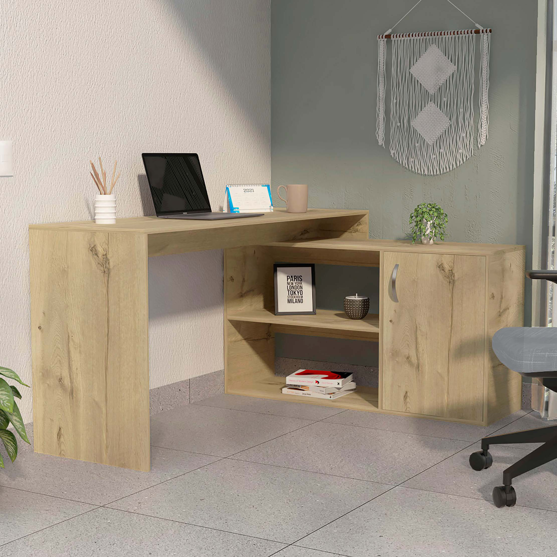 17 Stories 2-Shelf L-Shaped Office Desk - Wayfair Canada