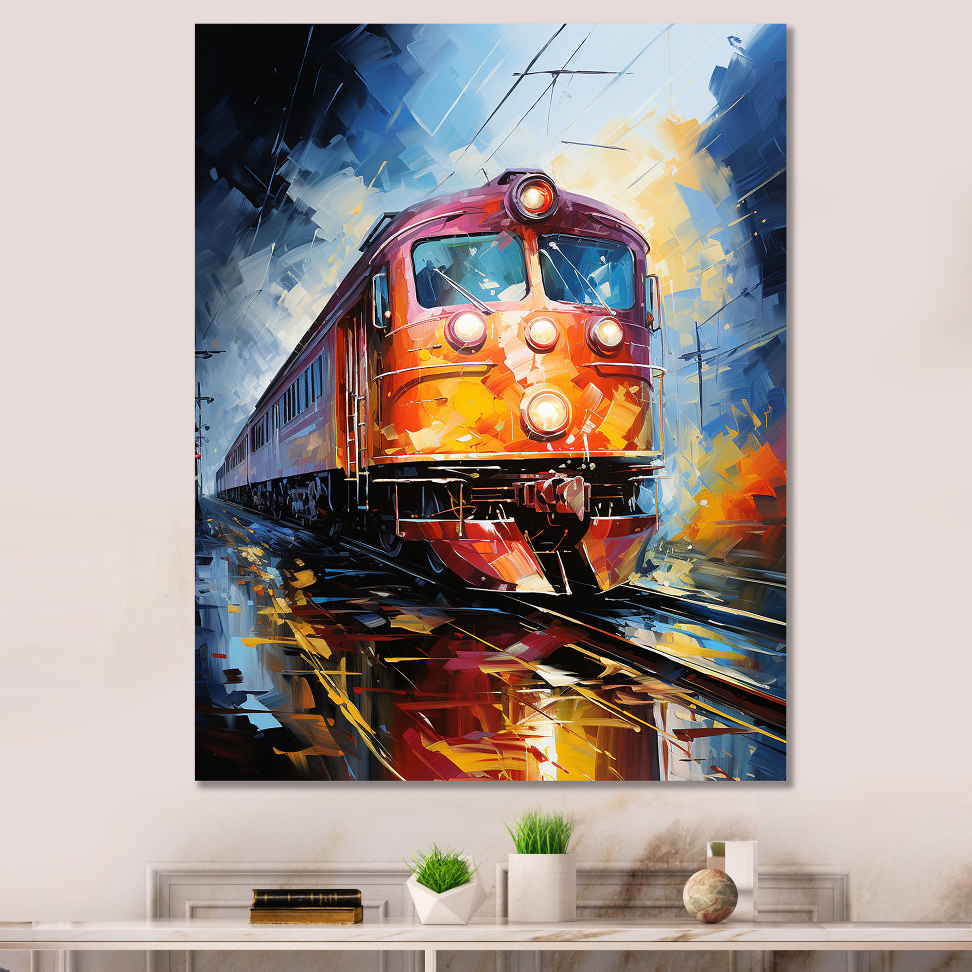 Williston Forge Abstract Train Vibrant Motion II - Modern Wall Art ...