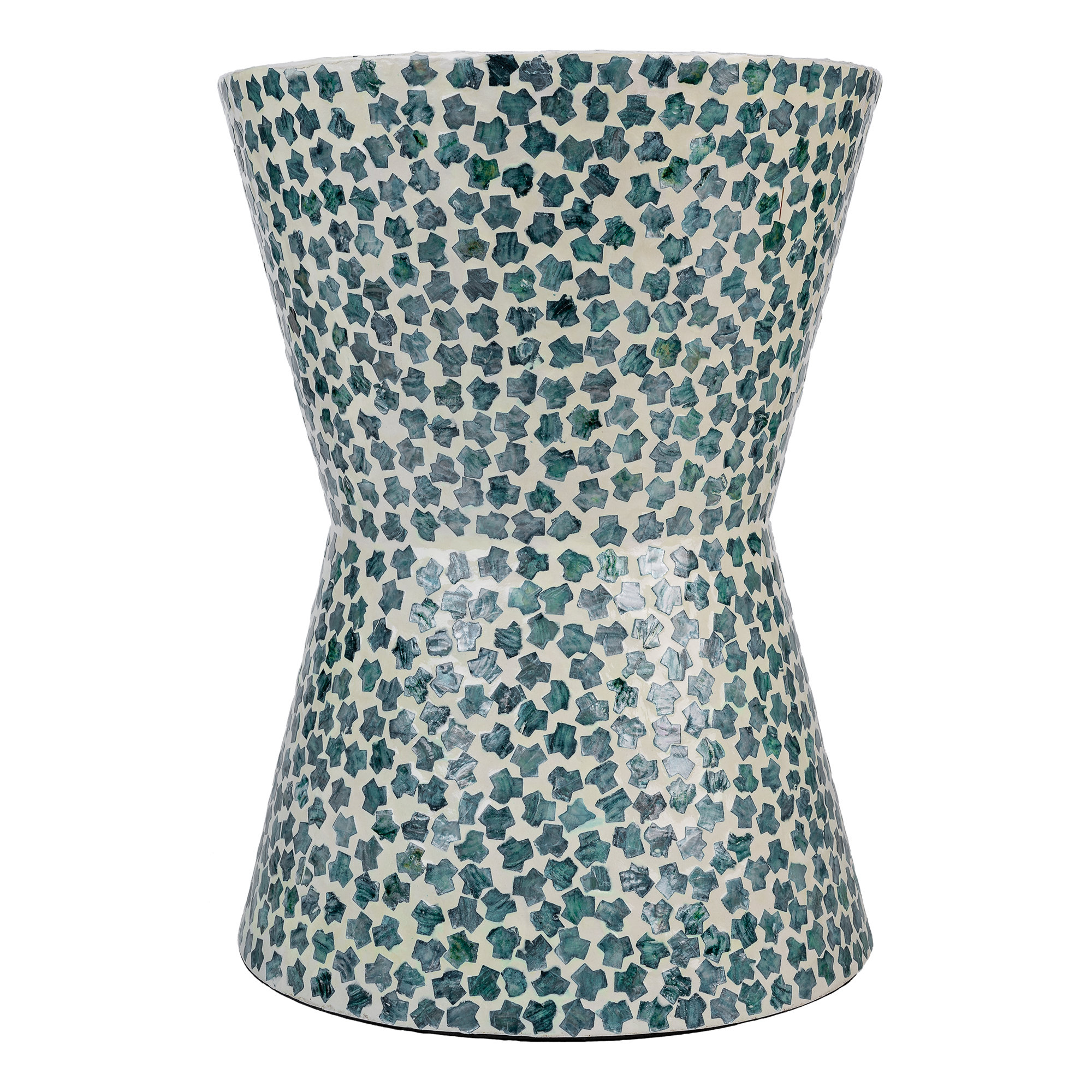World Menagerie BLUE WOODEN STOOL WITH CAPIZ FINISHING | Wayfair.co.uk