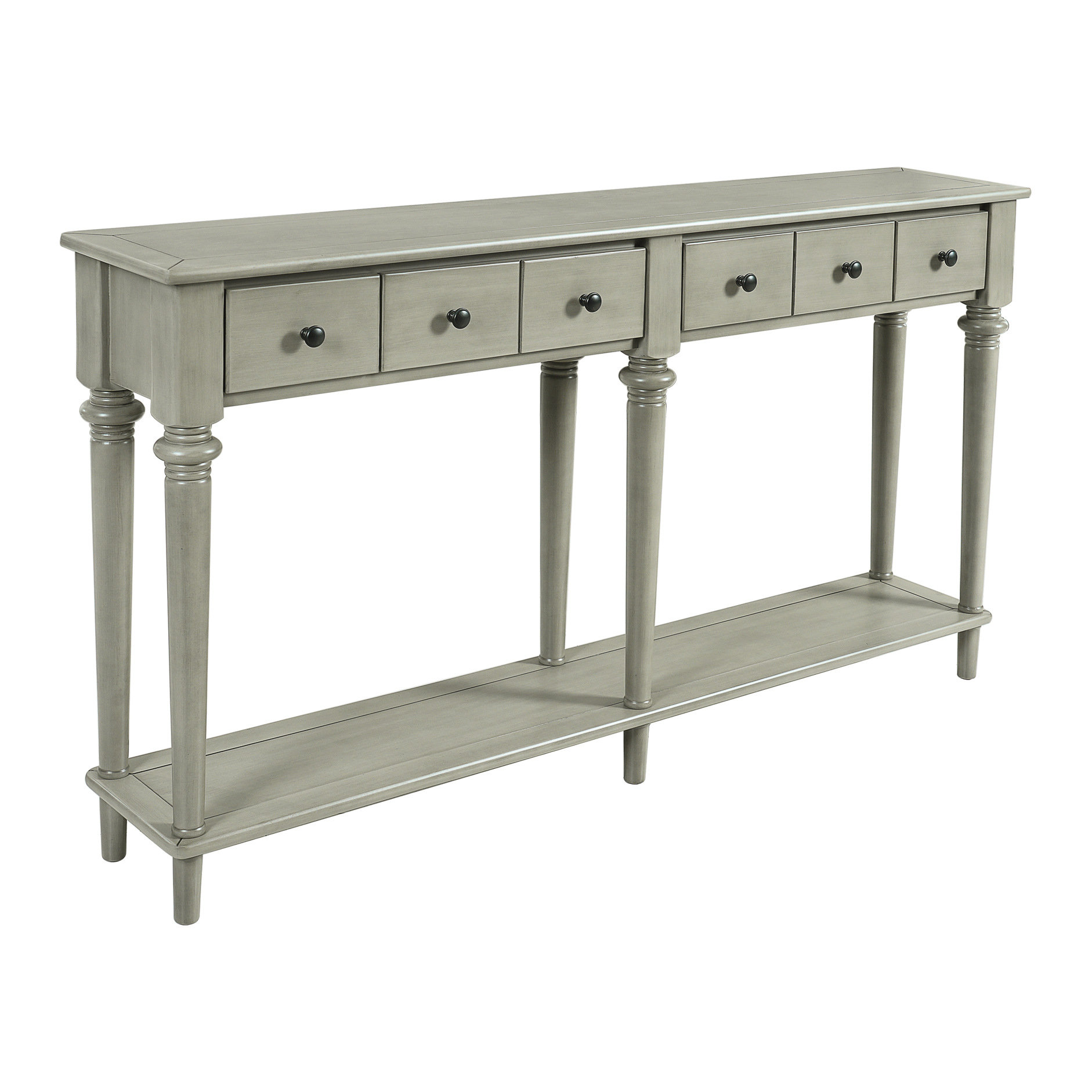 Darby Home Co Retro 4 - Drawer Entry Table, Pine Veneer Finish ...