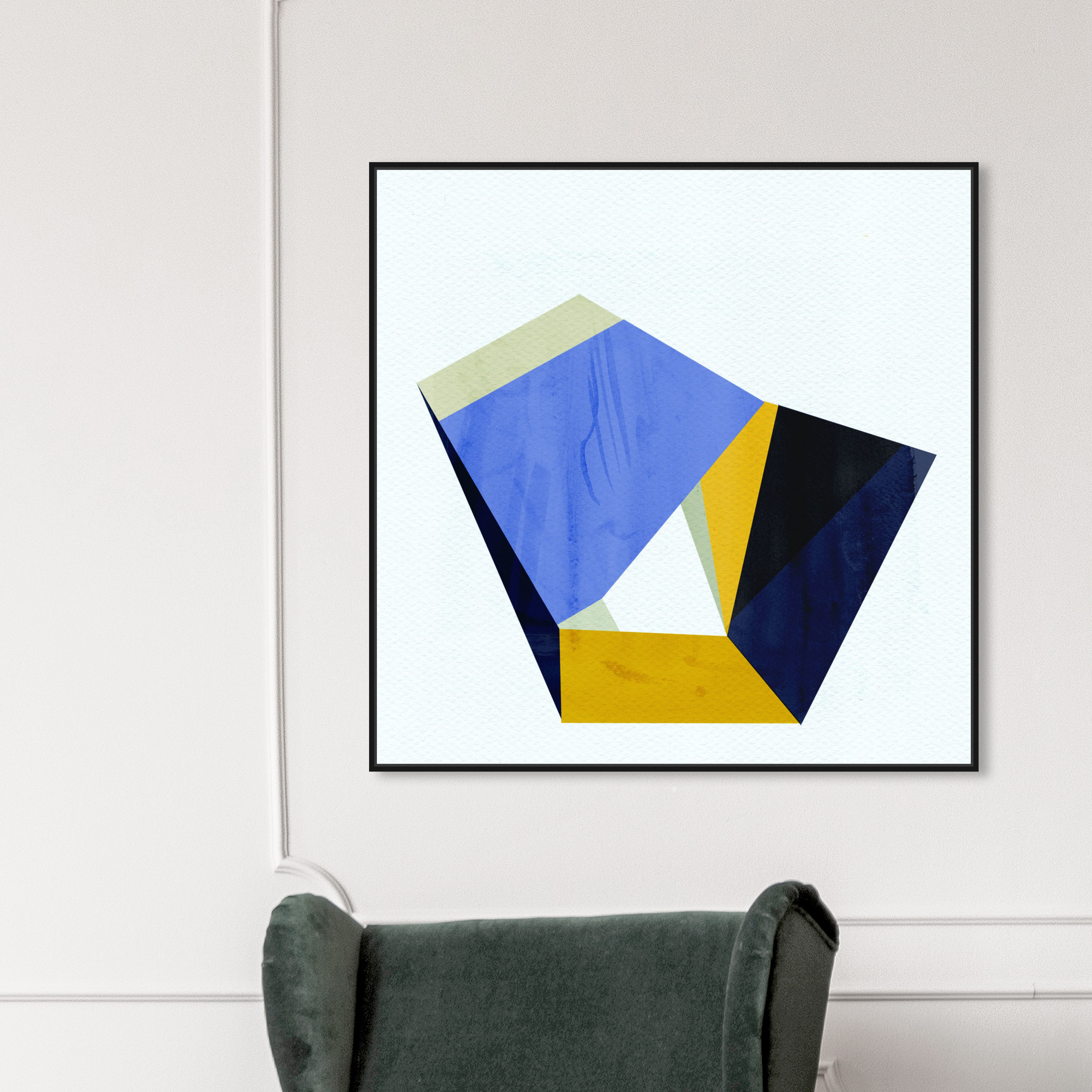 George Oliver Abstract Speak French Geometric Rectangle - Graphic Art ...