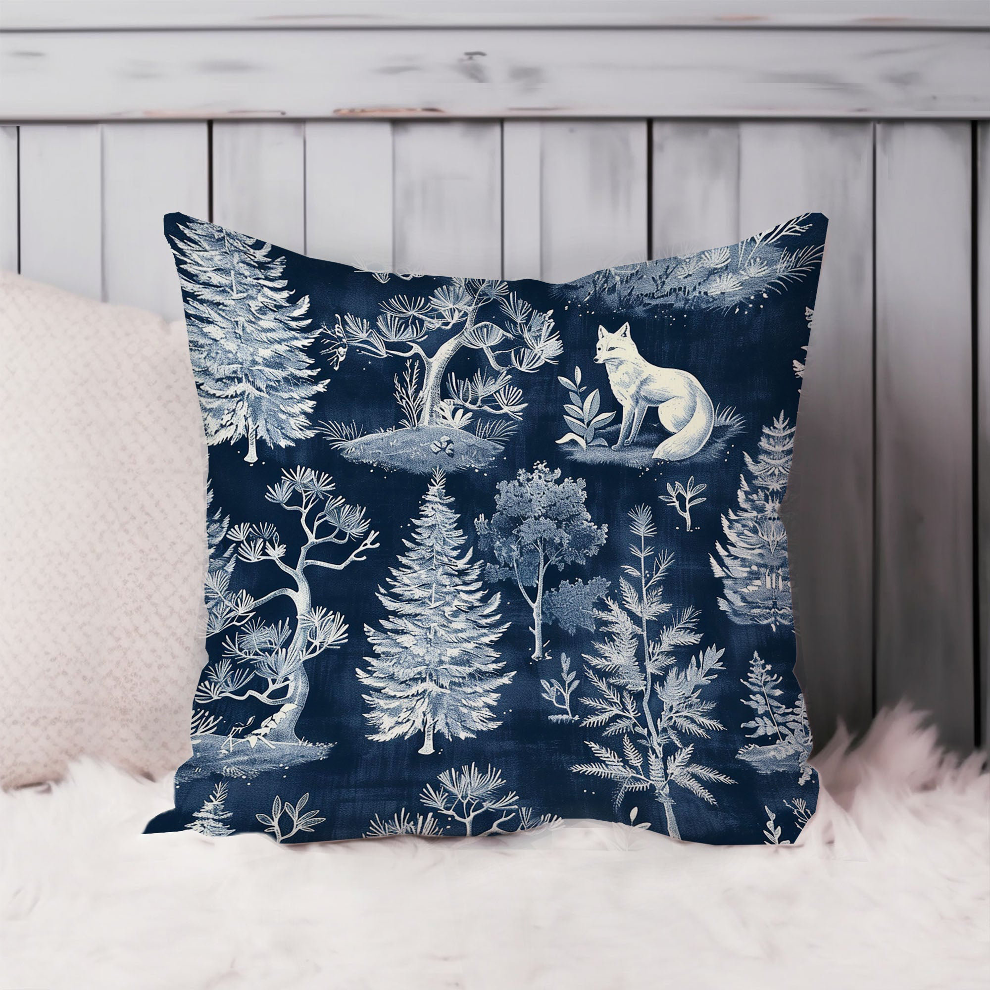 Ethan Taylor Animals Fox Pattern Navy Blue VII Wild Animals Foxes ...