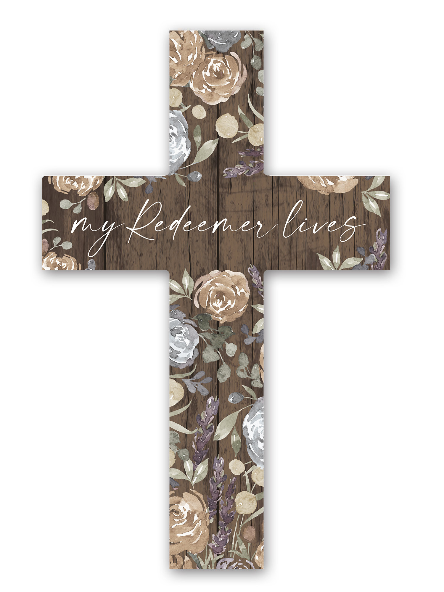 Bungalow Rose Redeemer Lives Brown Cross Wall Décor | Wayfair