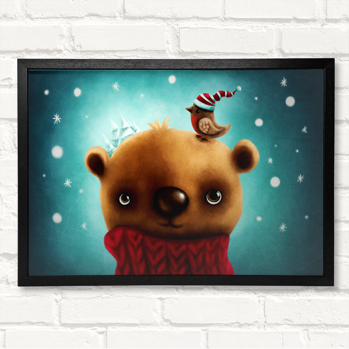 Latitude Run Little Bear And Robin - Closed Corner Frame Art Prints on ...