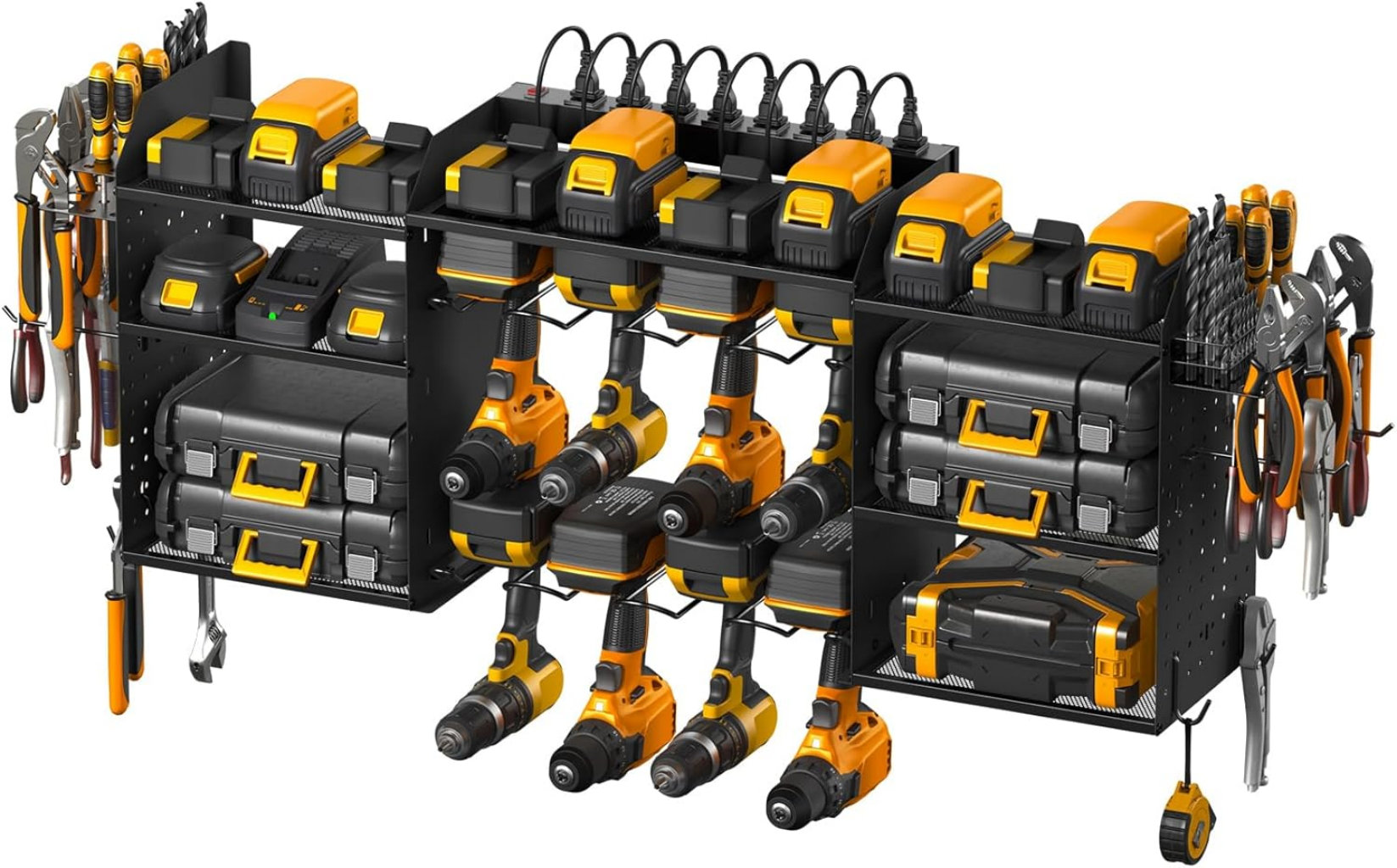 TWDAI Wall-Mounted Power Tool Organizer With Charging Station And Power ...