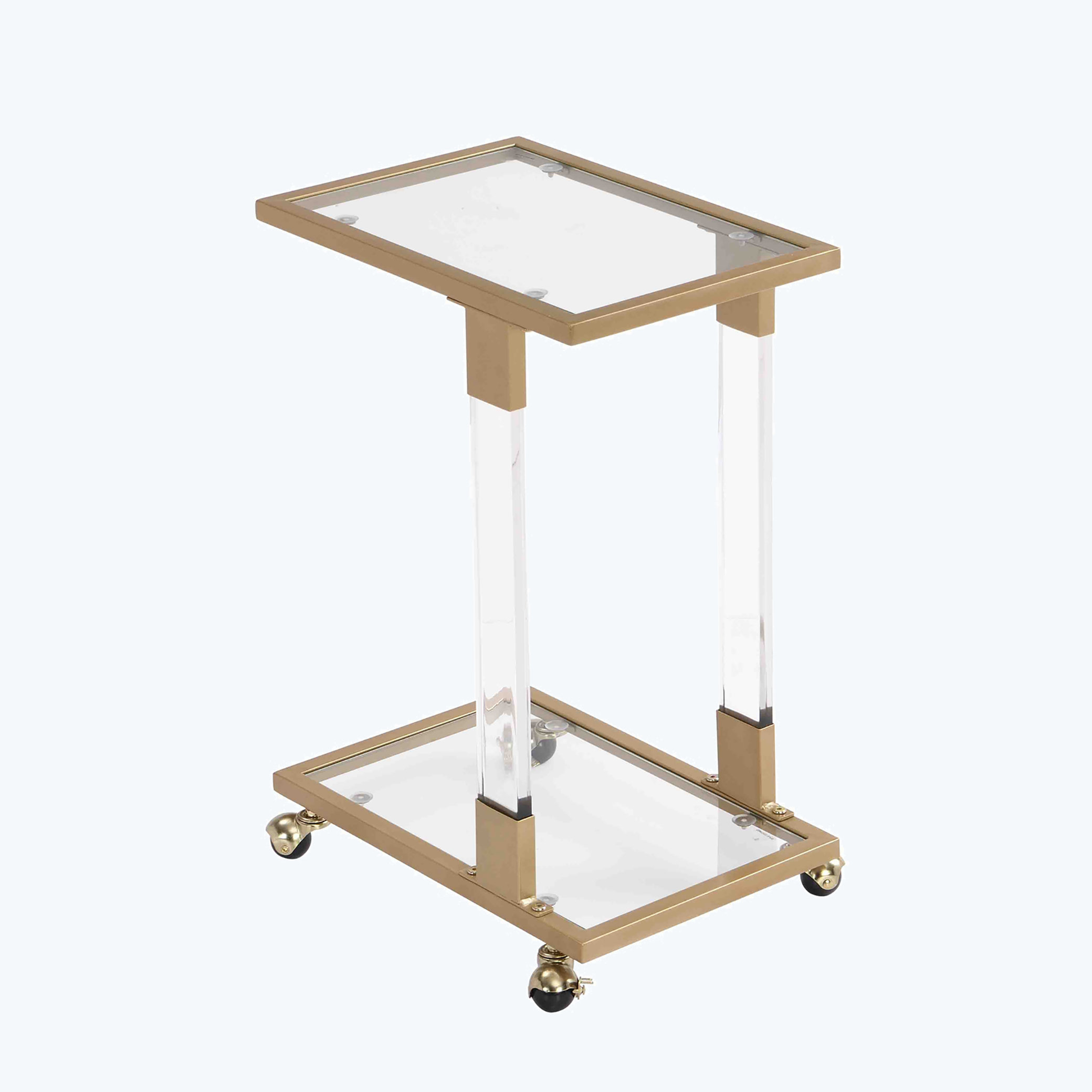 Ivy Bronx Bonacci Glass Tray Top C Table End Table with Storage | Wayfair