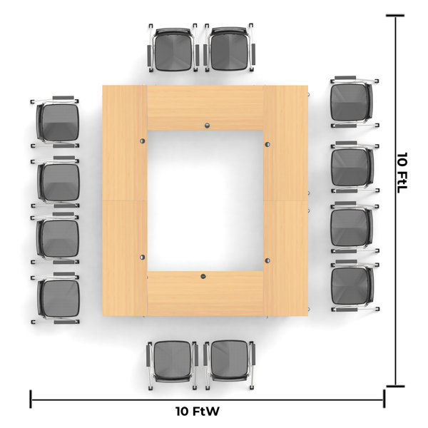TeamWORK Tables 12 Person Training Meeting Seminar Tables with Modesty ...