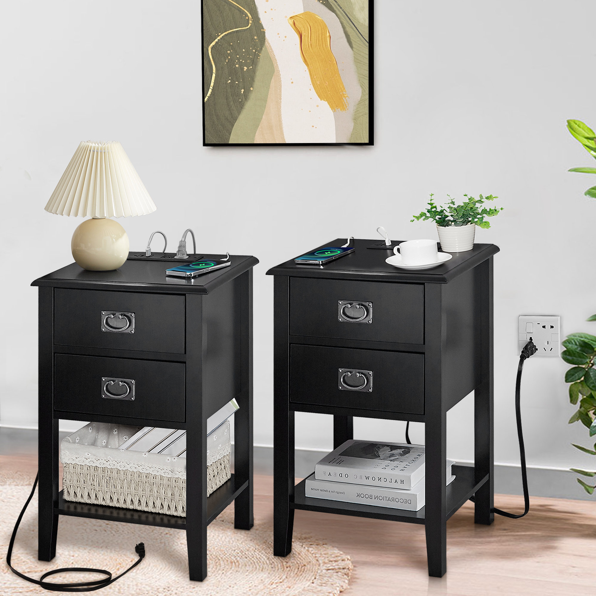 Trent Austin Design® Tables de chevet avec station de charge avec ports ...