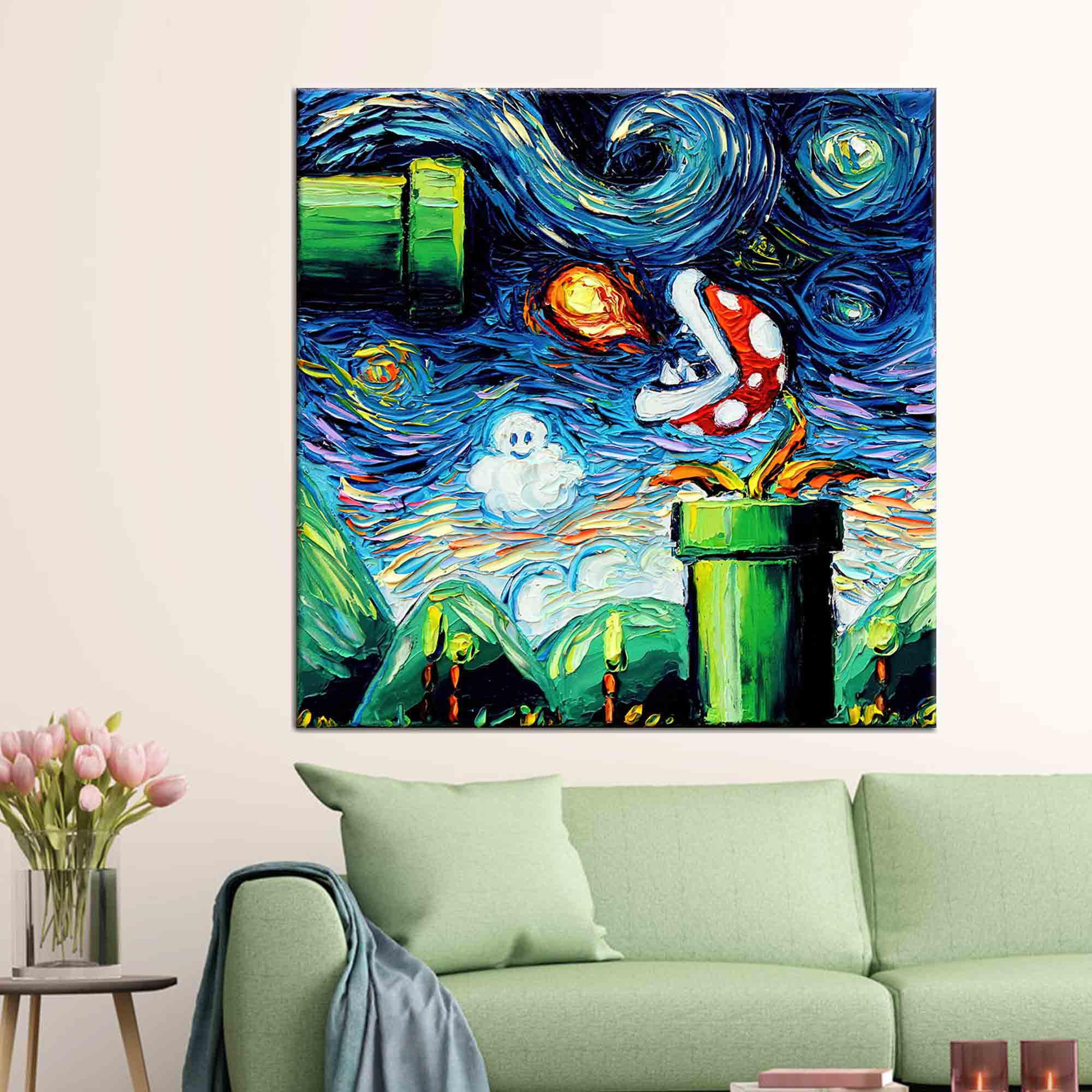 Corrigan Studio® Super Mario Themed Abstract Art on Cotton Canvas ...