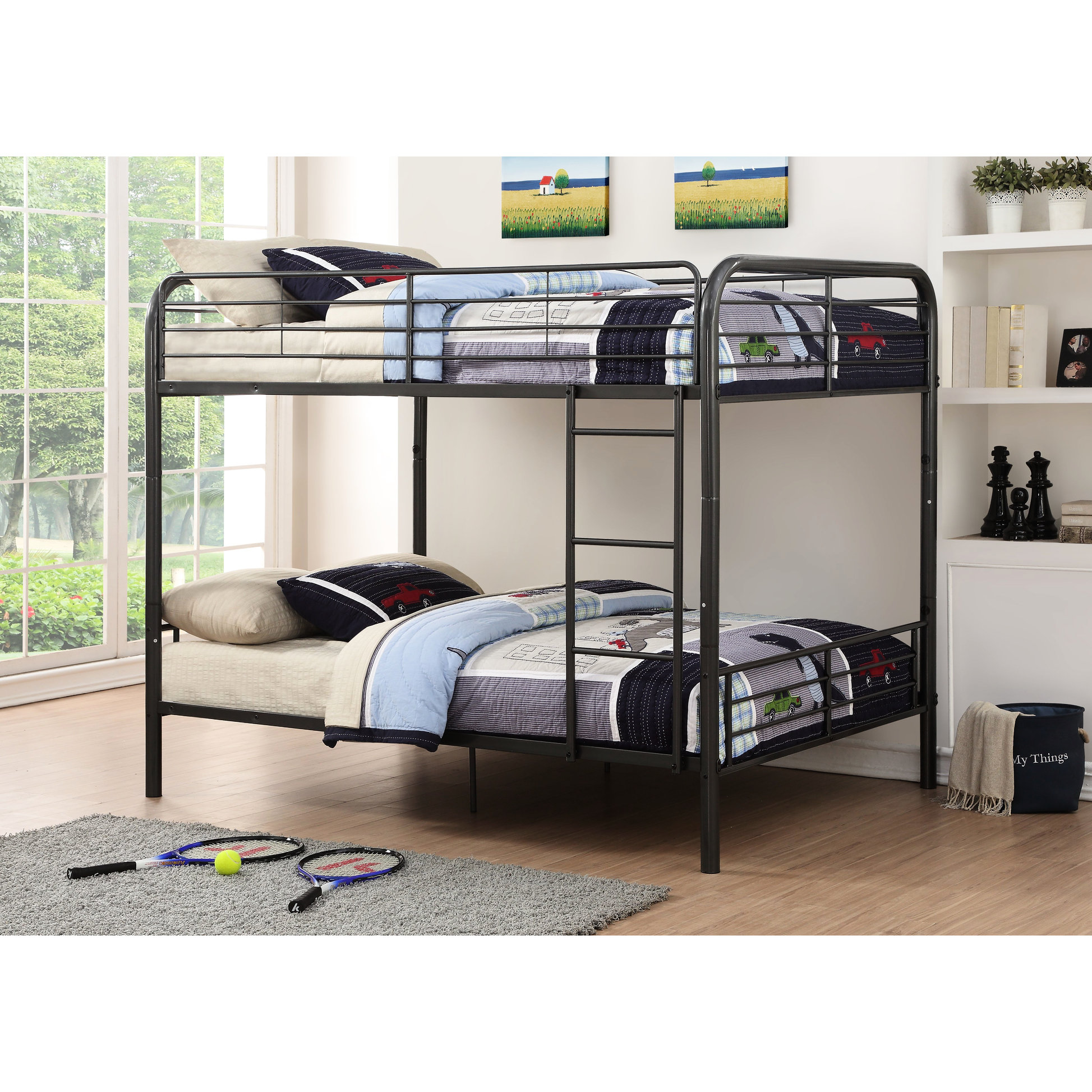 Latitude Run® Full/full Bunk Bed Featuring Bristol Gunmetal Finish ...