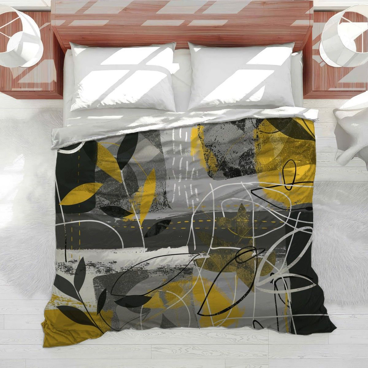 VisionDecor Botanical Bedding Cool Pattern Comforter Abstract | Wayfair