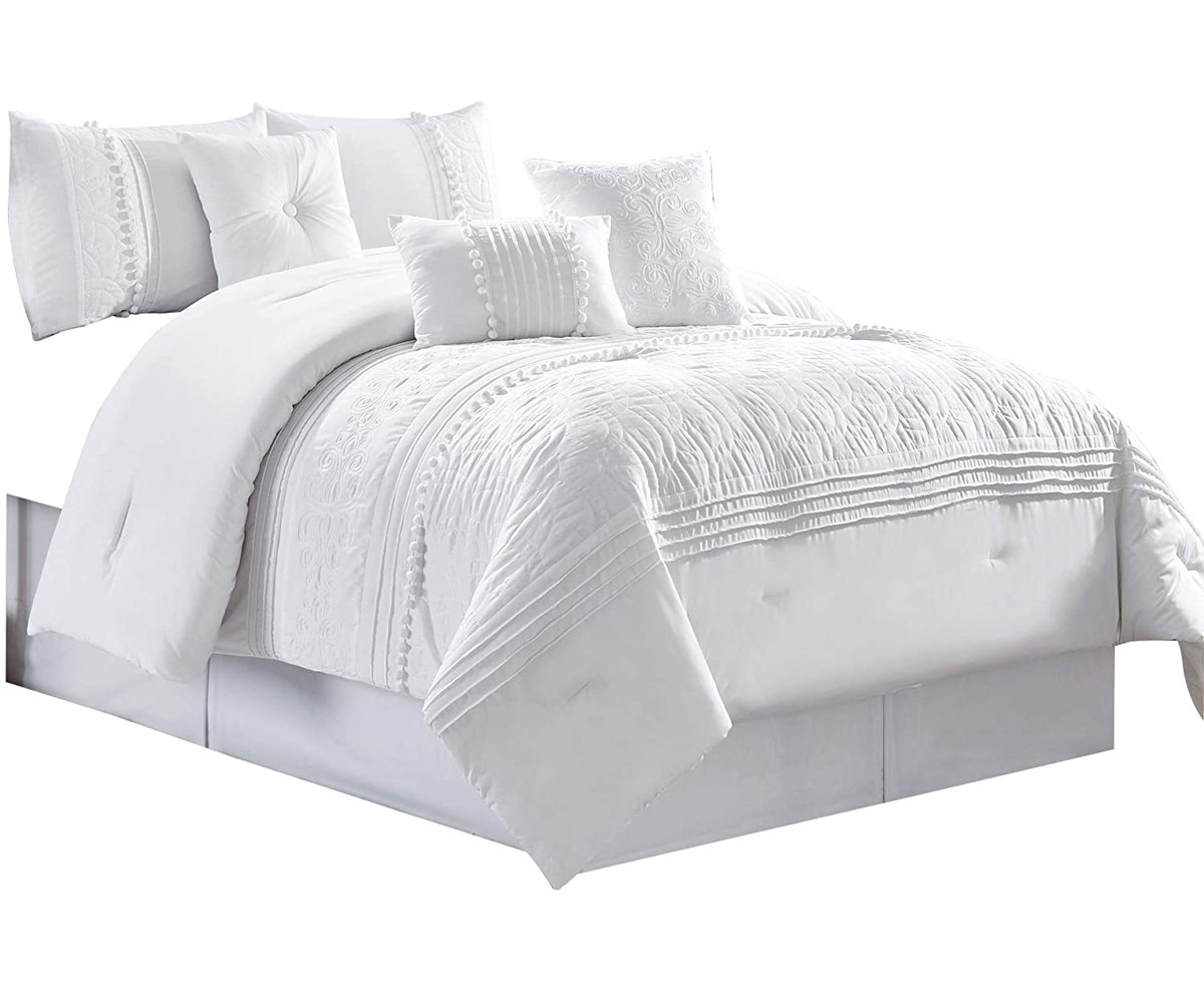 Chezmoi Collection Microfiber Modern & Contemporary 7 Piece Comforter ...