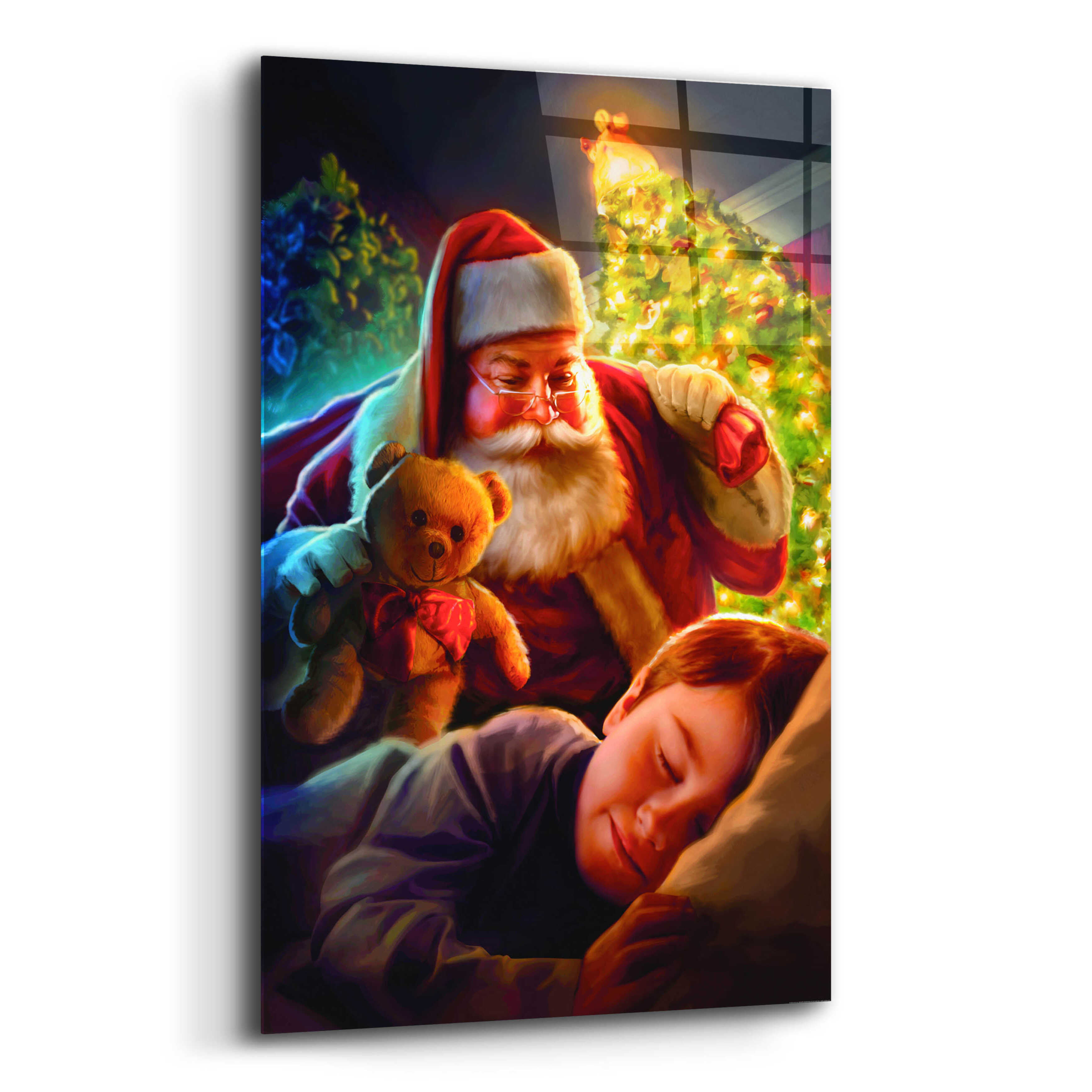 The Holiday Aisle® Santa Teddy Bear' By JJ Brando, Acrylic Glass Wall ...