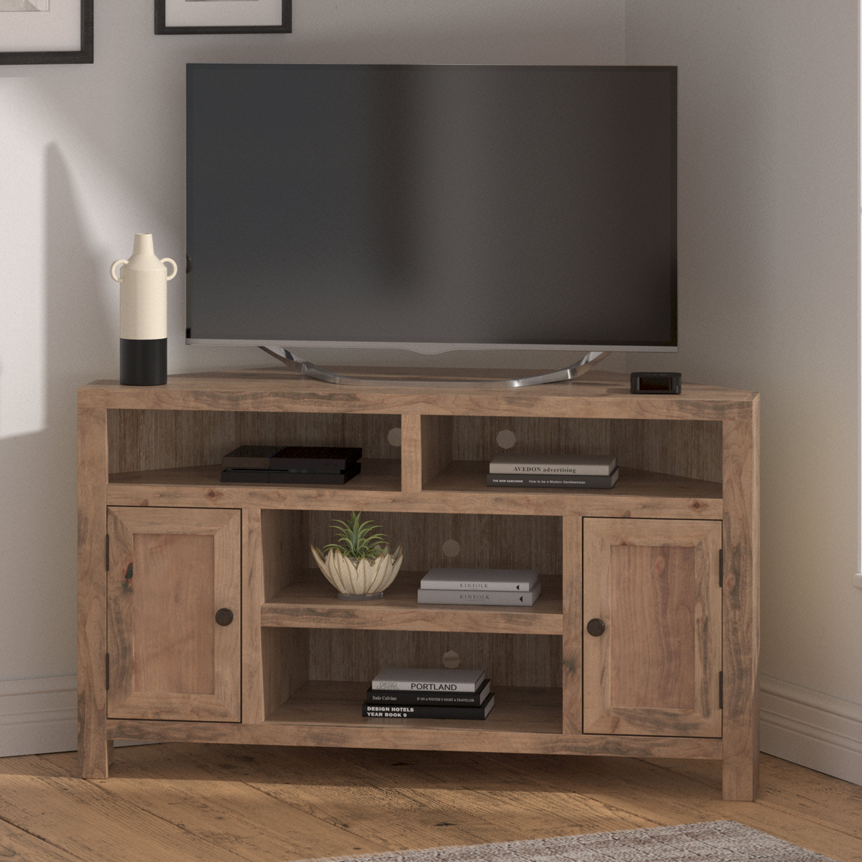 Greyleigh™ Columbia 52 inch Corner TV Stand for TVs up to 55 inches, No ...