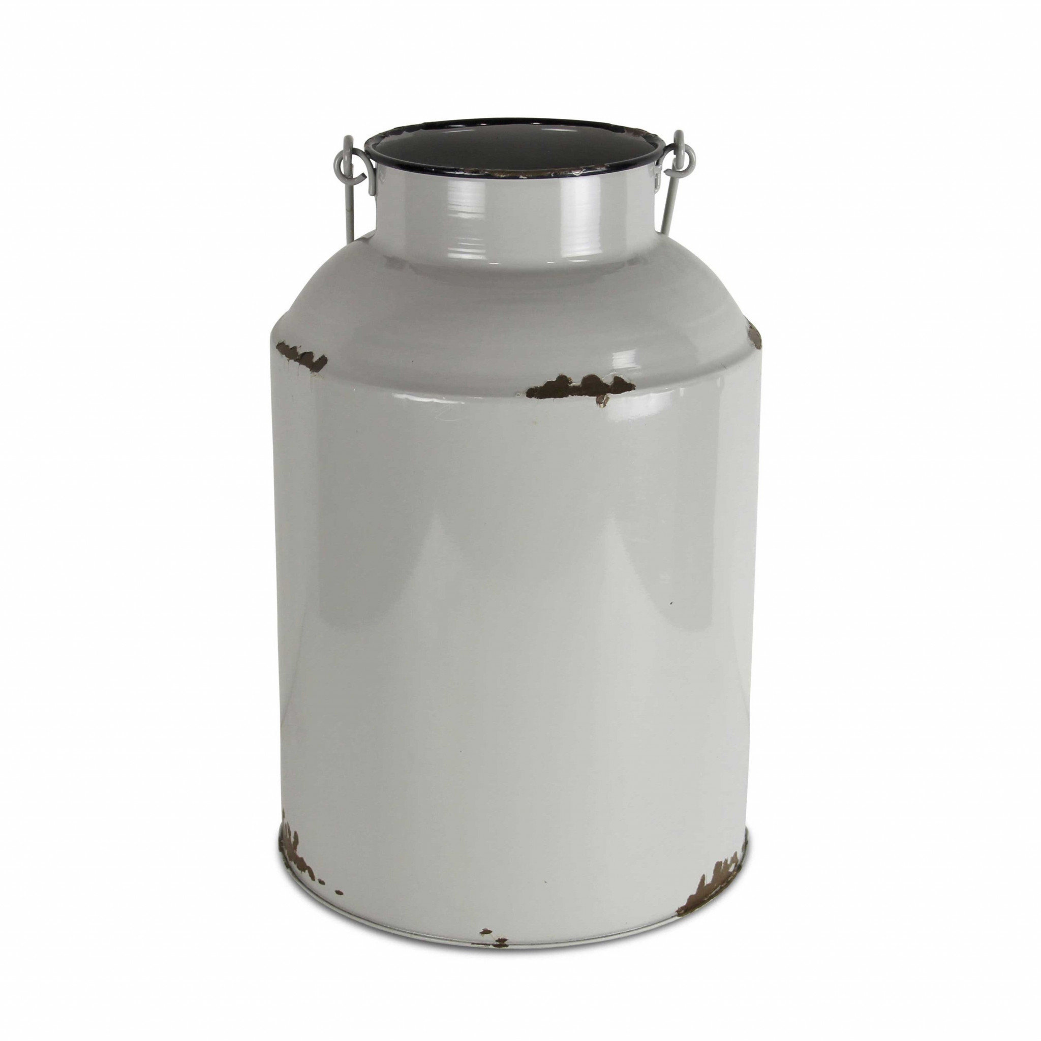 Gracie Oaks Rustic Metal Hand Painted Milk Jug Sculpture | Wayfair