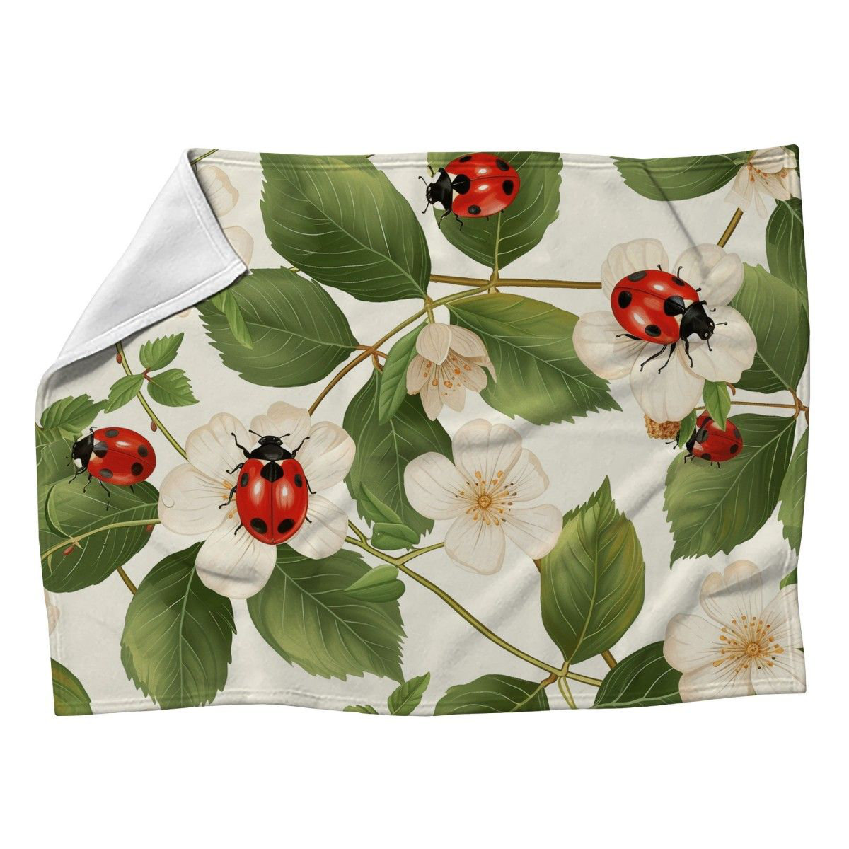 VisionDecor Ladybugs Fleece Throw Blanket - Nature Throws for Sofas or ...