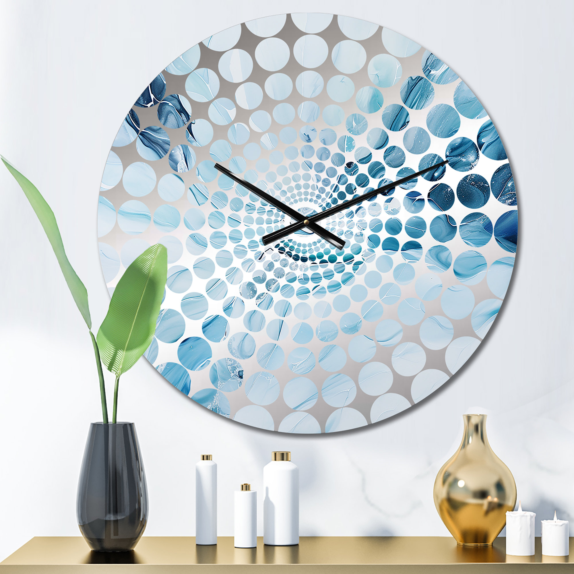 East Urban Home Hamiz - Abstract Shapes Wall Clock | Wayfair