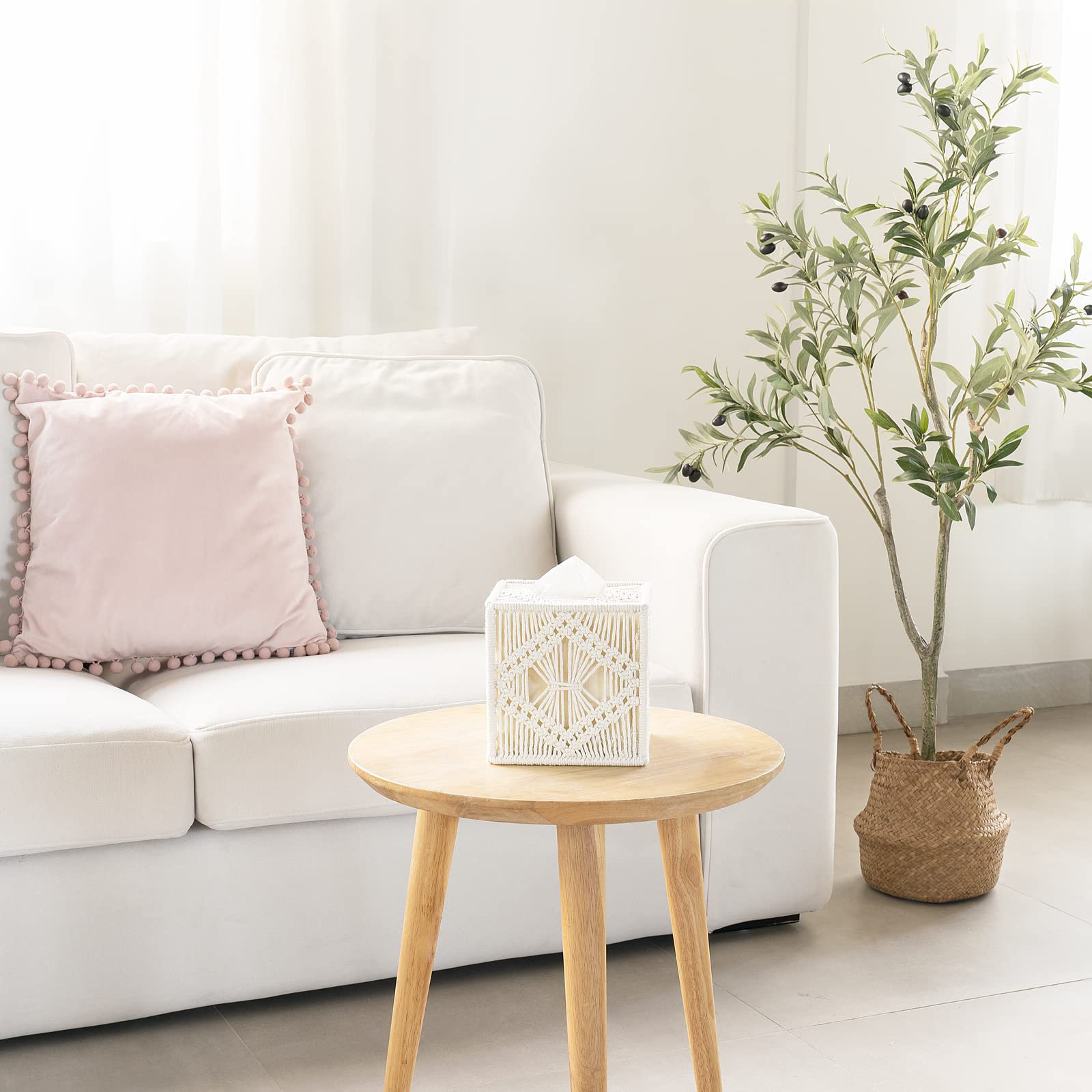 Dakota Fields Tissue Box Cover Macrame Square Open-Bottom Tissue Box ...