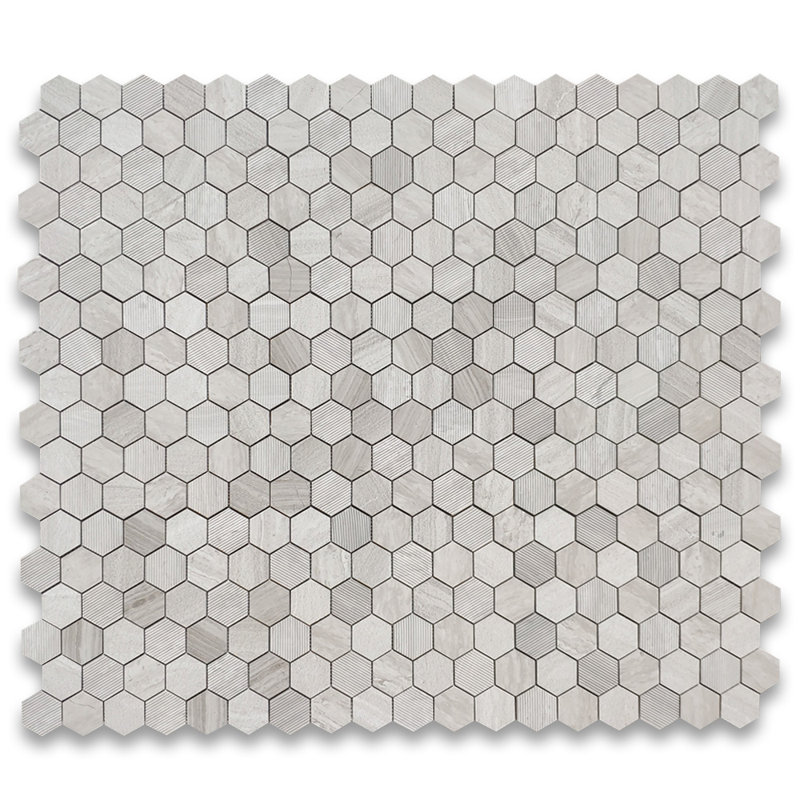 Marble Online Athens Silver Cream Marble 2 Inch Hexagon Mosaic Tile ...