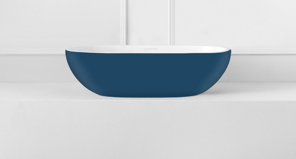 Victoria + Albert Barcelona Gloss White/Matte Green Blue Solid Surface ...