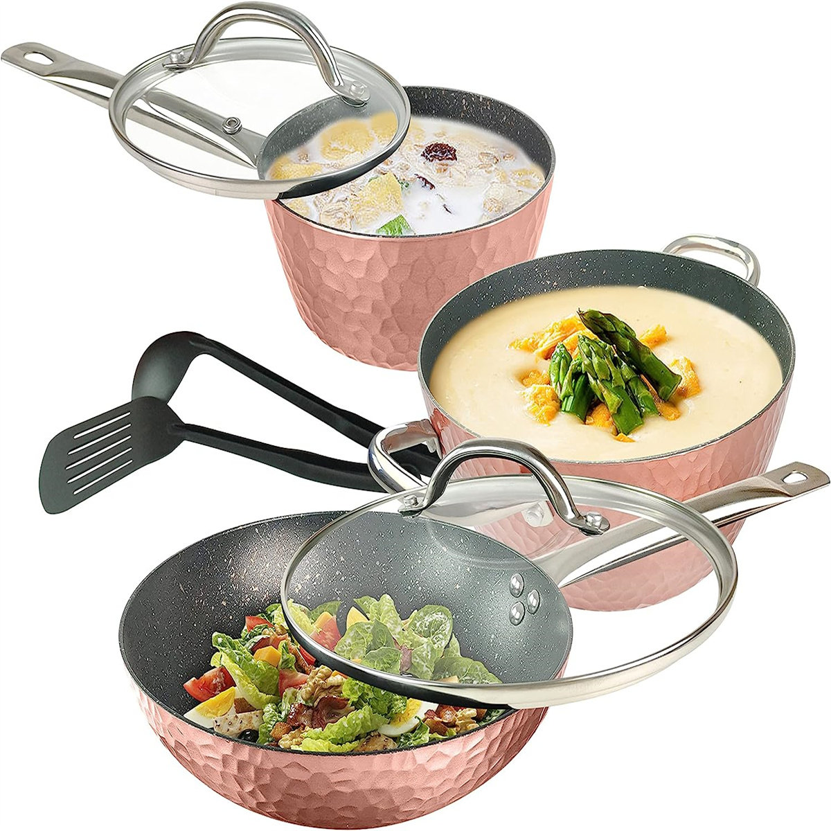 YITAHOME 7 Piece Non Stick Cookware Set, Pans Nonstick Coating ...