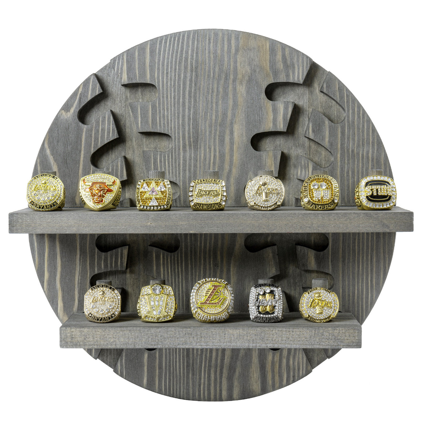 MyGift Wall Mounted 12-Peg Baseball Championship Ring Holder - Wayfair ...