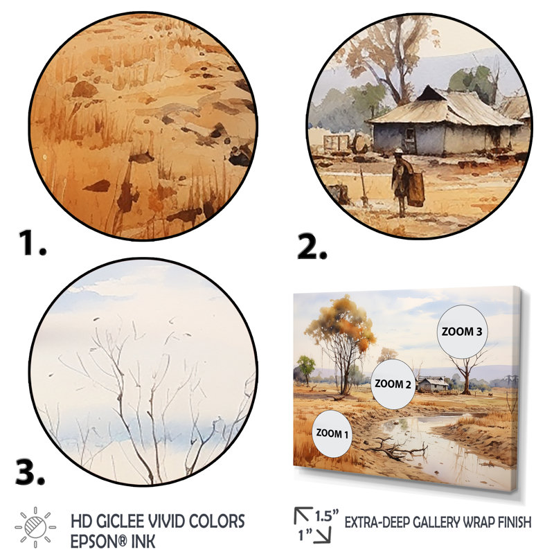 Loon Peak® Beige African Safari Landscape I - Africa 4 Piece Wall Art ...