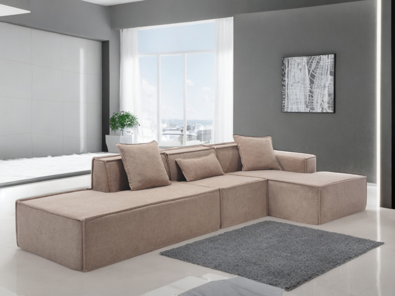 Latitude Run® Modular Combination Sectional Sofa Set Modern Minimalist ...