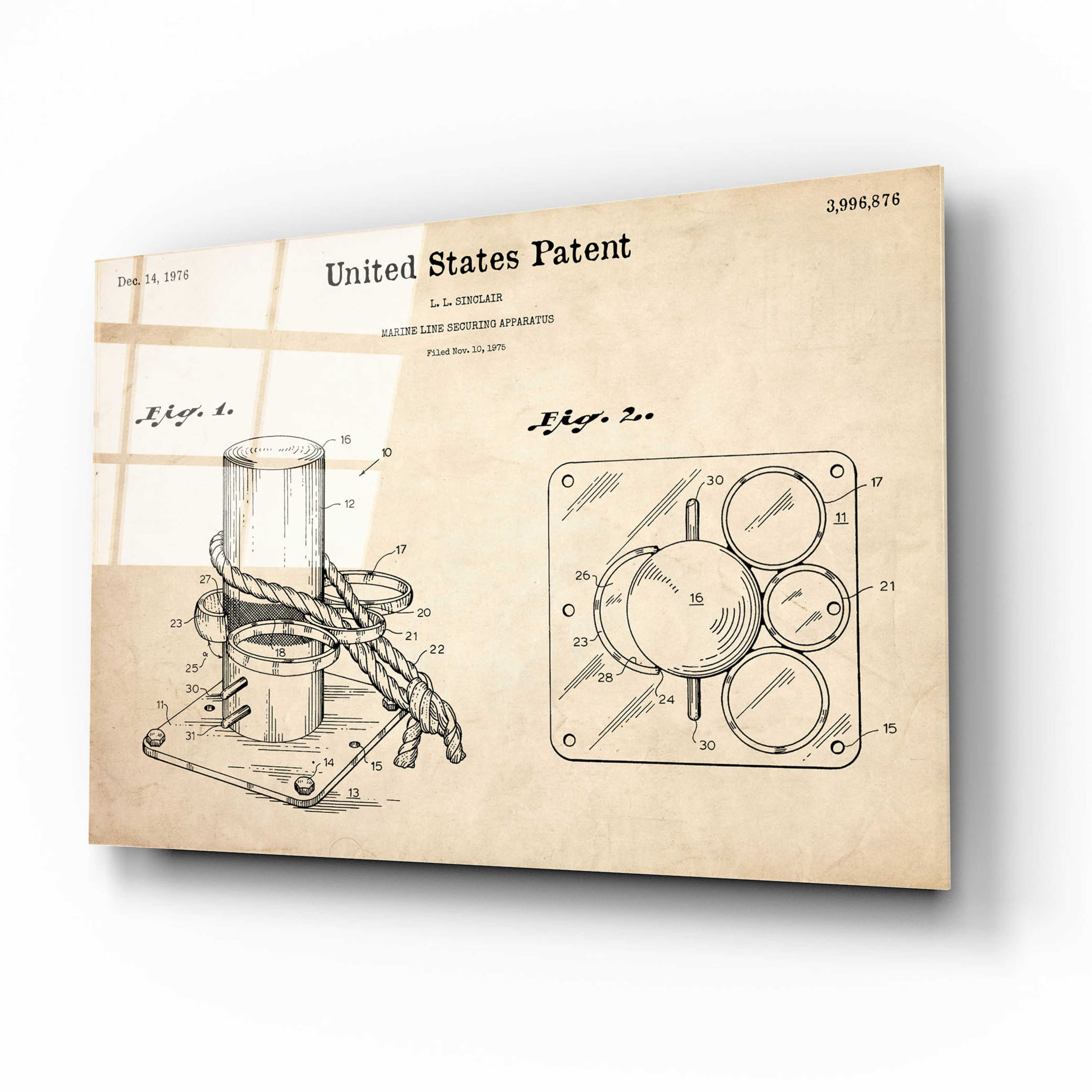 Williston Forge " Marine Line Secure Device Blueprint Patent Parchment ...