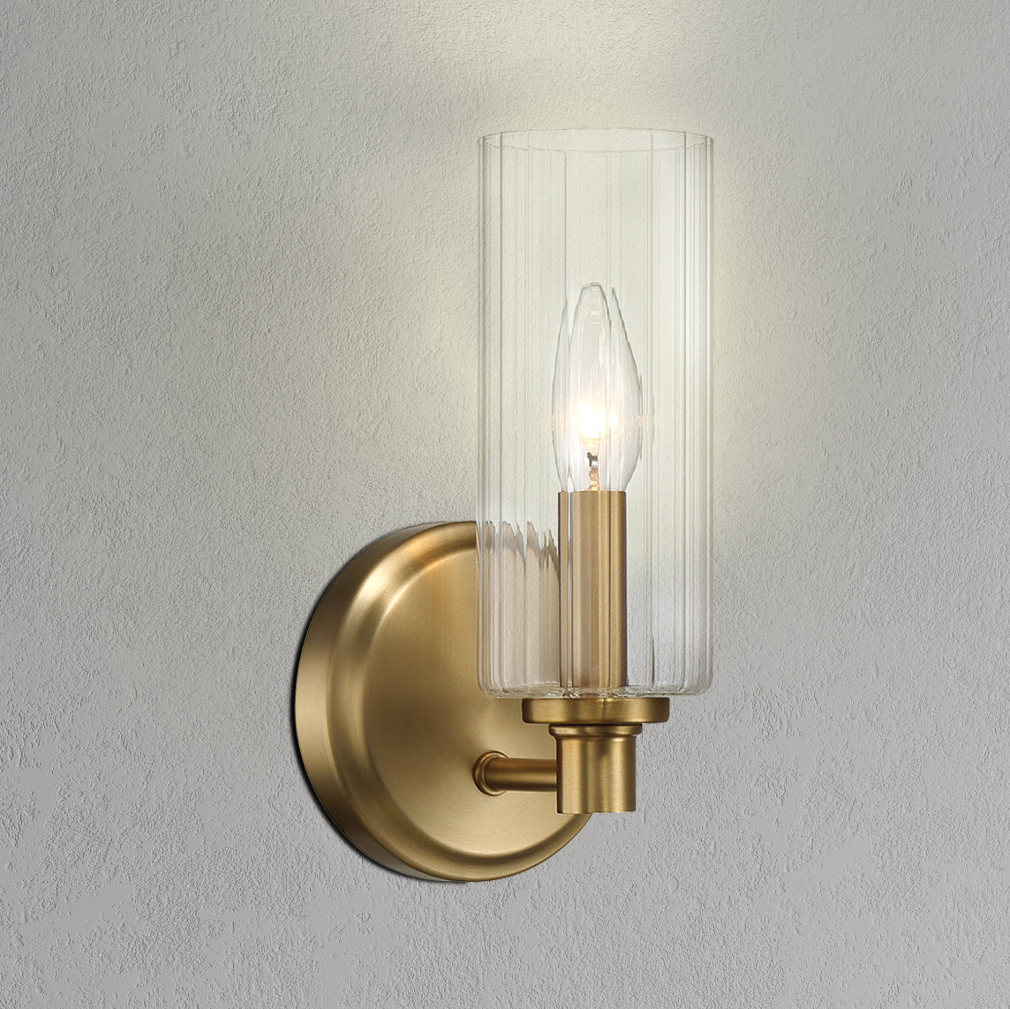 Mercer41 Single Light Wall Armed Sconce Candle Bulb with Satin Brass ...