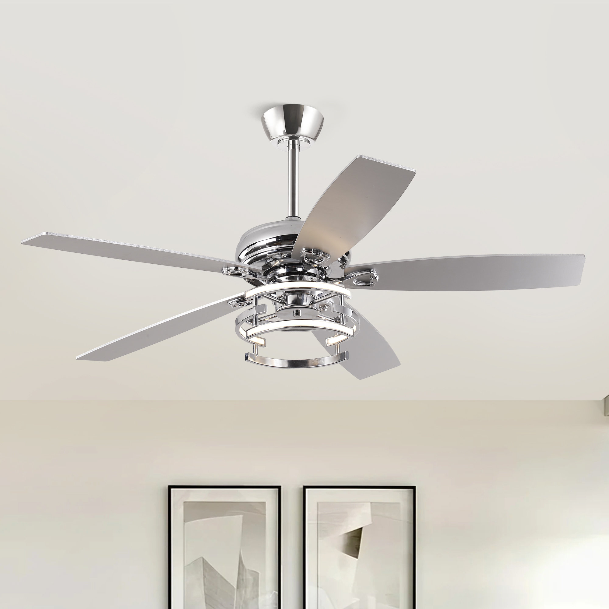 Wrought Studio Modern Double-Sided Blades 3CCT Dimmable LED Ceiling Fan ...