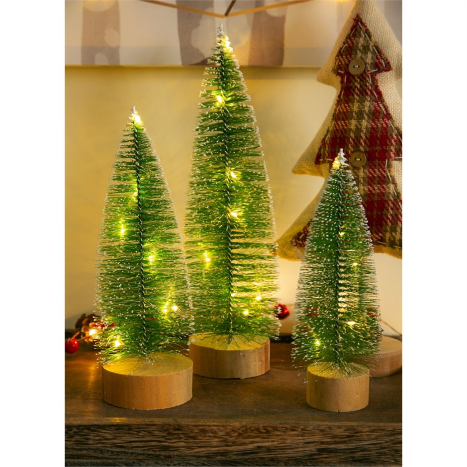 Evergreen Enterprises, Inc White Tipped Snow Covered LED Bottlebrush ...