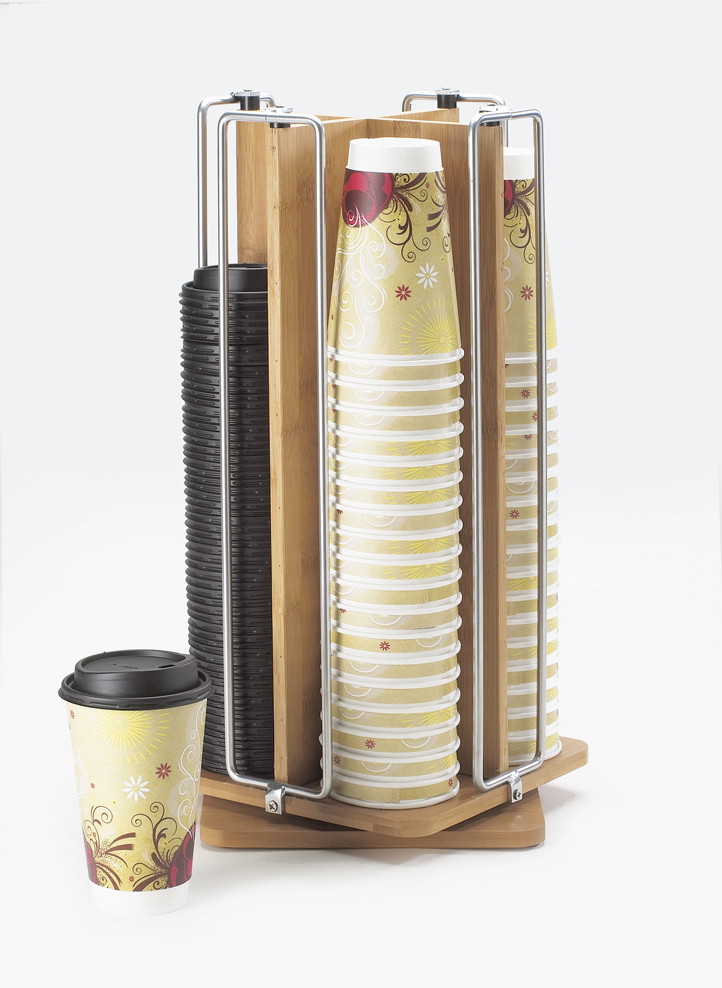 Cal-Mil Bamboo Revolving Cup/Lid Organizer | Wayfair