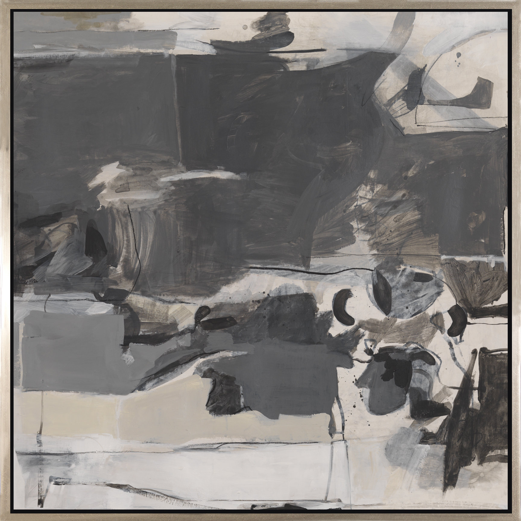 CHC Art, Inc. Study of Gray III - Floater Frame Painting on Canvas ...