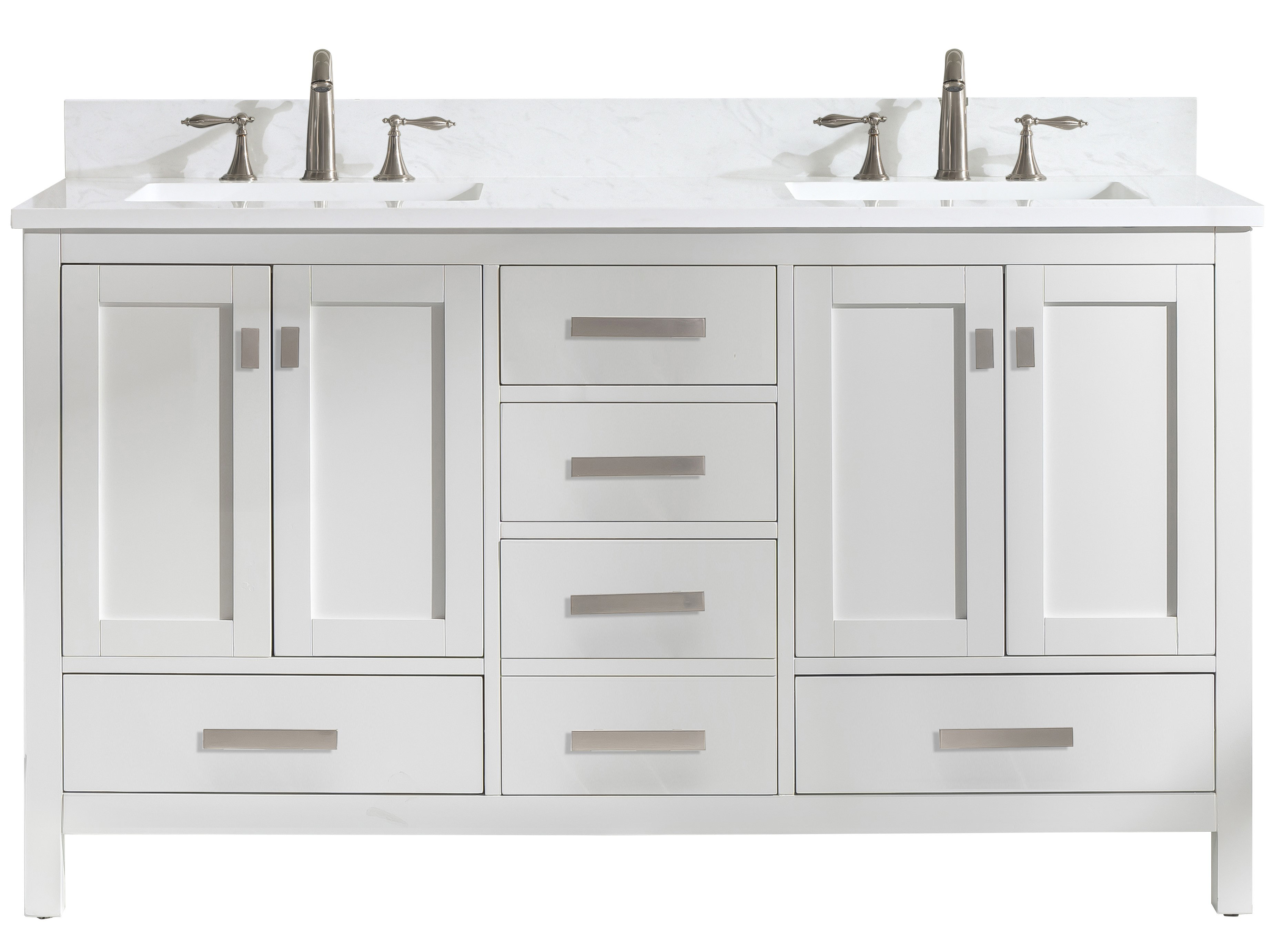 Beachcrest Home Binion 60'' Double Bathroom Vanity with Quartz Top ...