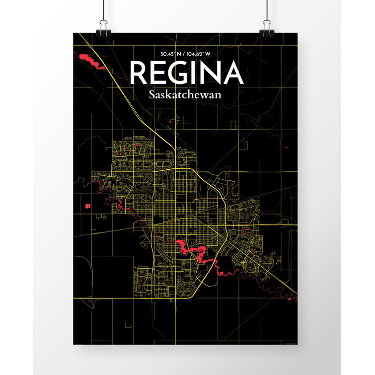 OurPoster.com Regina City Map On Paper Print - Wayfair Canada
