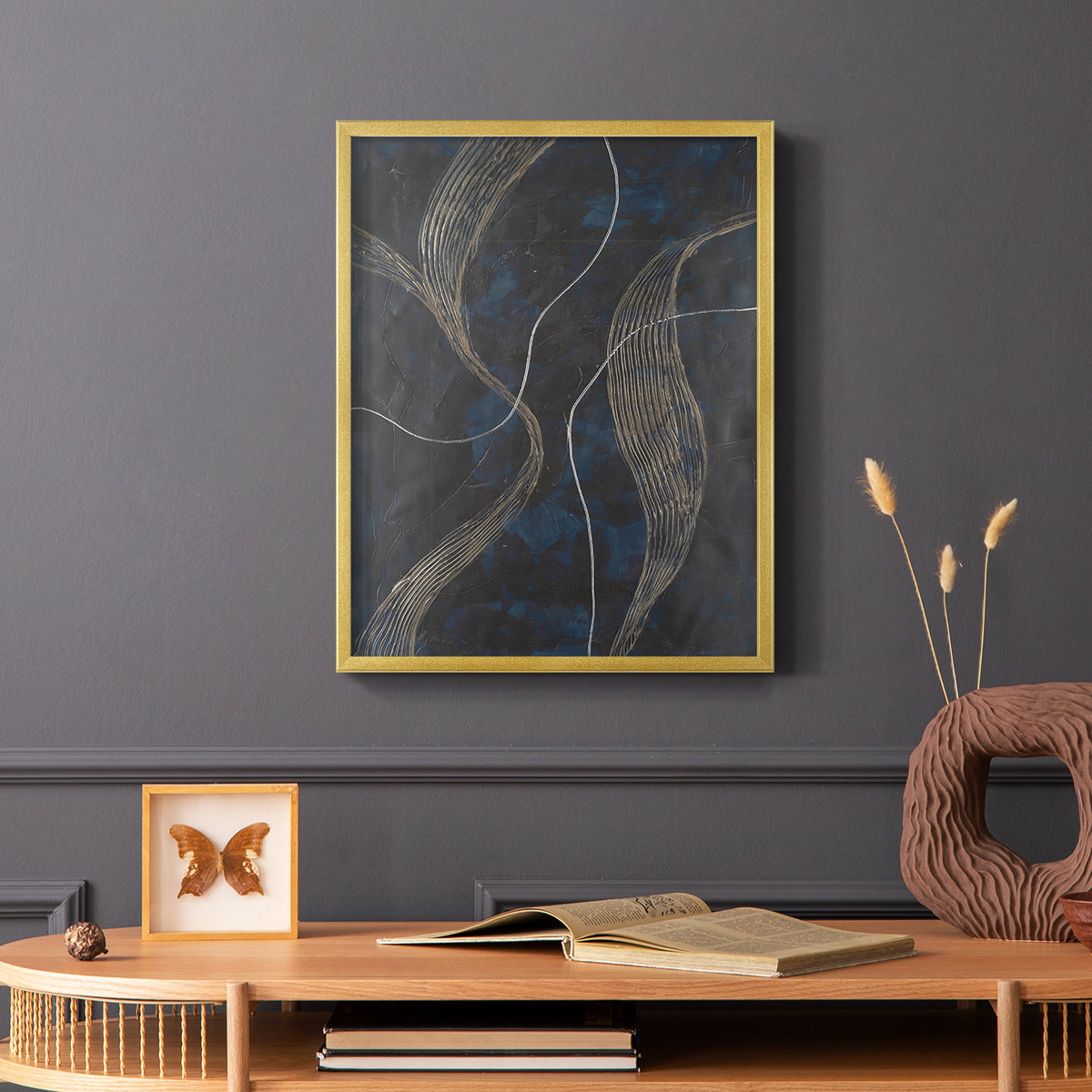 Wrought Studio «Laminar Flow II», reproduction encadrée - bois massif ...