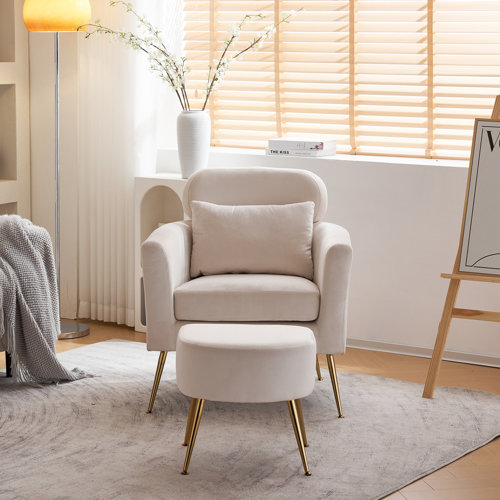 Ivory & Cream Accent Chairs You'll Love | Wayfair