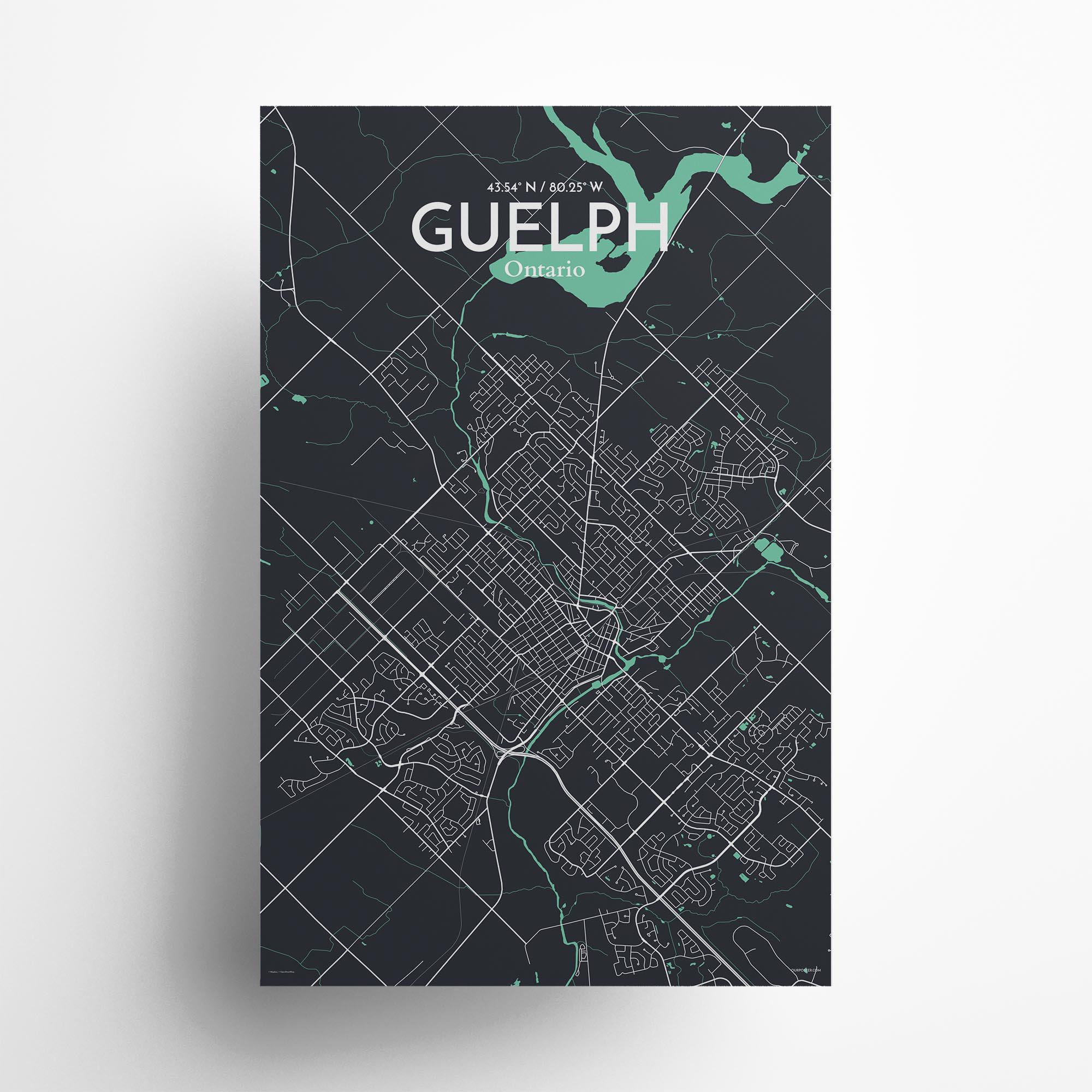 17 Stories Guelph City Map Graphic Art | Wayfair