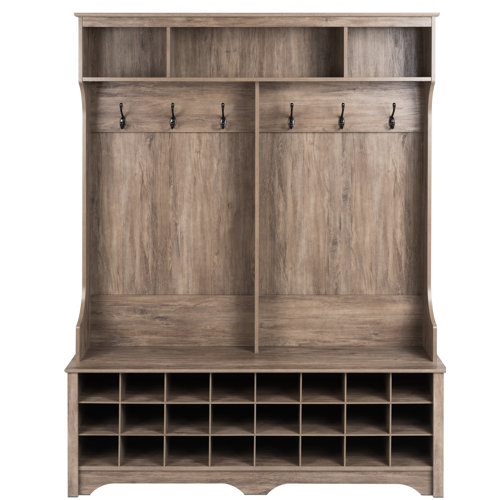 Gracie Oaks Gracie Hall Tree 60'' Wide with Bench & Reviews | Wayfair