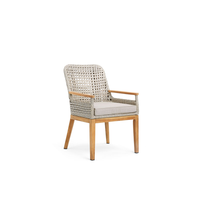 Winston August Teak & All-Weather Weave Patio Dining Chairs | Wayfair