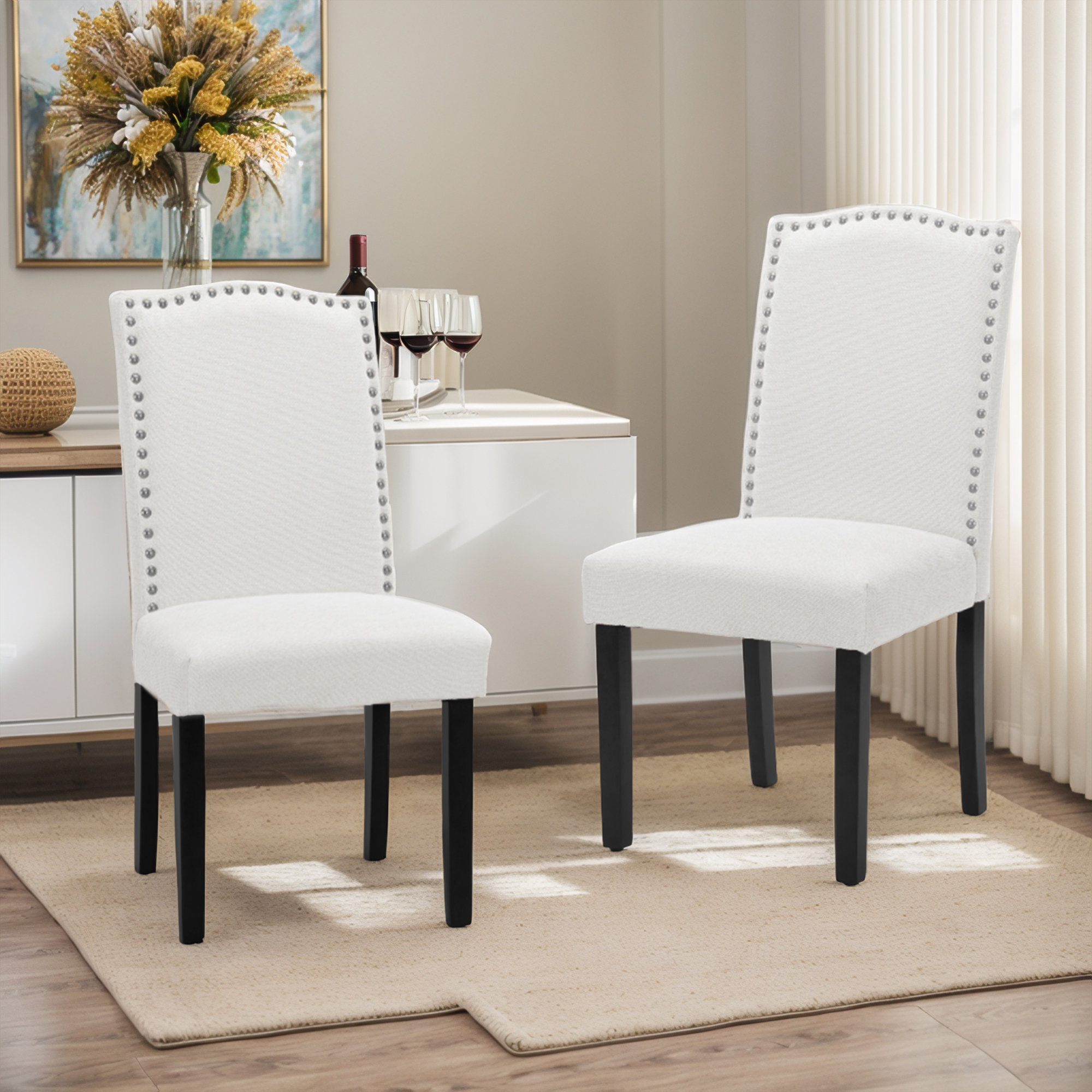 Winston Porter Alissa Dining Chairs, Mid Century Modern Upholstered ...