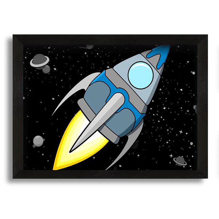 Zoomie Kids Rocket Ship White - Single Picture Frame Graphic Art on ...