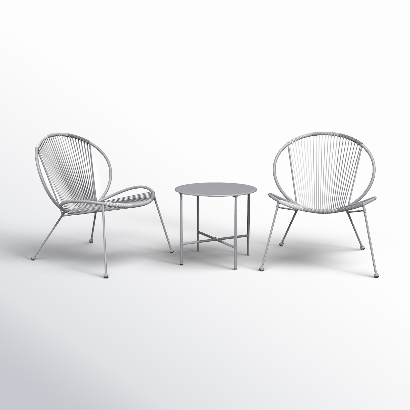 AllModern Halcott Steel Frame Rattan String Set Of 3 & Reviews | Wayfair