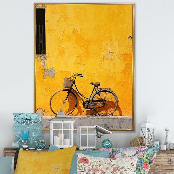 Ebern Designs " Lemon Leisure Bicycle " on Canvas | Wayfair